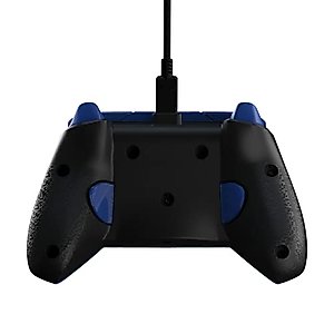 PDP Gaming REMATCH Enhanced Wired Controller Licensed for Xbox Series X|S/Xbox One/PC/Windows, Mappable Back Buttons, Advanced Customizable App - Digital Glitch Blue