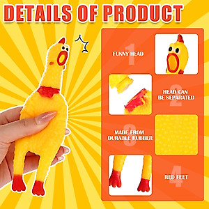 Libima 150 Pcs 6.3 Inch Screaming Rubber Chicken Toy Bulk, Mini Squeeze Rubber Chicken Small Squeak Toys, Prank Novelty Noise Toy for Pet Chew Party Gifts Reduce Separation Anxiety(Yellow)
