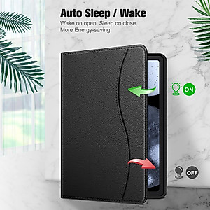 Fintie Case for Samsung Galaxy Tab S6 Lite 10.4 Inch 2024/2022/2020 with S Pen Holder, Multi-Angle Viewing Soft TPU Back Cover with Pocket Auto Wake/Sleep, Black