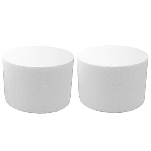 Bright Creations 2 Pack Foam Cake Dummies, 6x4 Inch Dummy Rounds for Decorating, Fake Wedding Cake
