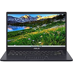 ASUS 2022 Newest 14 inch HD Laptop, Intel Dual-Core Processor, 4GB RAM, 64GB eMMC, 128GB Pcle SSD, Integrated Graphics, Bluetooth, WiFi, Windows 11 S, Star Black, Bundle with Cefesfy Accessory