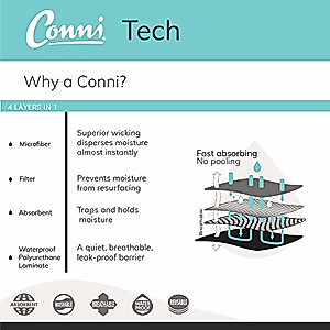 Conni Kids Tackers Brief Pants | Soft Shorts Reusable and Washable Toddler Potty Training Underwear | Waterproof Easy Pull Up Youth Incontinence, Bubble Gum, Size 10-12