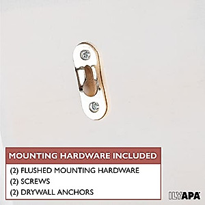 Ilyapa Coat Rack Wall Mount with Triple Hooks - 27 Inch Wood Wall Mount Coat Rack with Hooks, 6 Metal Three Pronged Tri-Hooks - for Hats, Coats, Kitchen, Bedroom, and More - White Finish