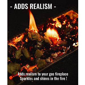 GASPRO Gas Fireplace Embers, 10 Oz. Glowing Embers for Gas Fireplace - Ventless, Insert, Vented, Propane, Natural Gas, Realistic