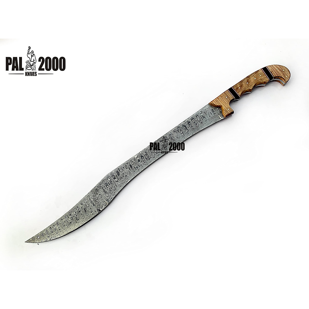 HSK-9984 Custom Handmade Spring Damascus Sword with Sheath - Viking Sword Hunting Full tang longsword for men