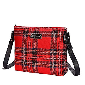 Signare Tapestry Crossbody Purse Small Shoulder Bag for Women with Red Royal Stewart Tartan Design (XB02-RSTT)