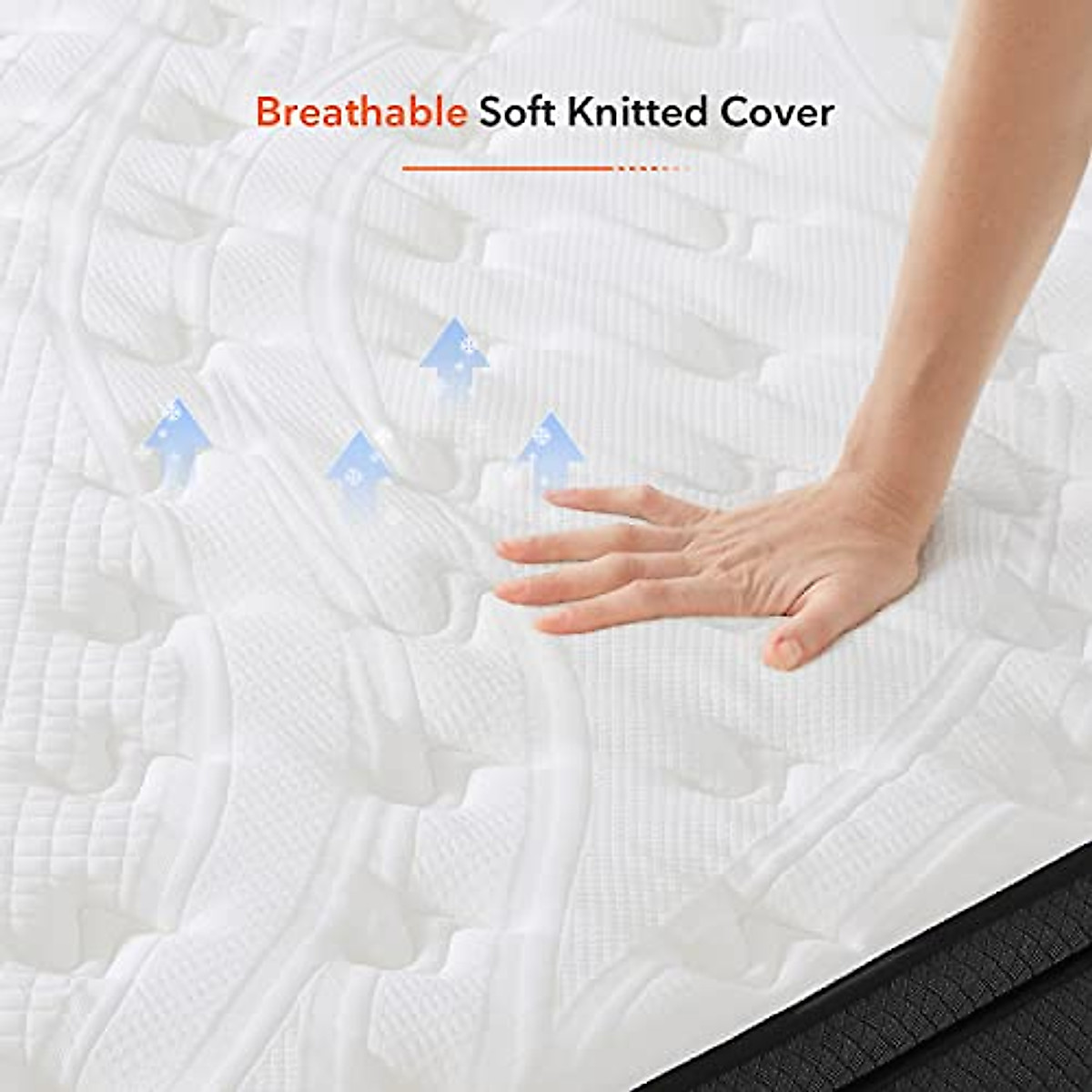 Sweetnight King Mattress, 12 Inch Pillow Top King Size Mattress in a Box, Bamboo and Gel Memory Foam Hybrid Mattress, Individually Wrapped Spring for Motion Isolation & Support,Black