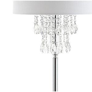 JONATHAN Y JYL2034A Abigail 61" Crystal/Metal LED Floor Lamp Contemporary,Transitional,Traditional,Glam for Bedrooms, Living Room, Office, Reading, Clear/Chrome