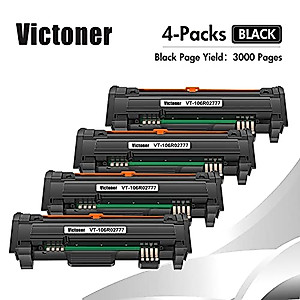VICTONER Compatible Toner Cartridge Replacement for Xerox 106R02777 Toner for Xerox 3215 Toner for Xerox Phaser 3260DI 3260DNI 3260 3052 WorkCentre 3215NI 3225DNI 3215 3225 Printer (Black, 4-Pack)
