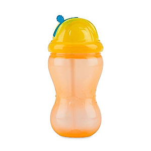 Nuby 3 Pack Boy Mega Flip It Cup with Soft Flex Straw, 12 Oz