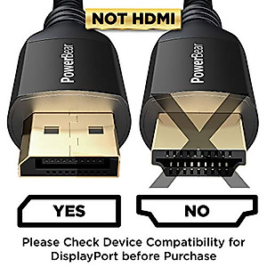 PowerBear 4k Displayport Cable | Ultra HD High Speed Display Port Cable for Gaming Monitor, Laptop, TV & PC | Nylon Braided Display Port 1.2 4K 60Hz, 2K 165Hz, 2K 144Hz (NOT HDMI) (15 Feet)