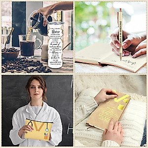 Domensi 6 Pcs Nurse Week Appreciation Gifts for Women Medical Nursing Assistant 20 oz Marble Sign Tumbler Makeup Bag Notepad with Ballpoint Pen for Graduation Nursing Student(Khaki)