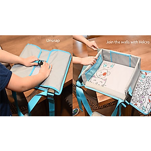 Kids Travel Tray by LillyCrafted-Premium Quality Toddler Car Seat Tray & Lap Table-with Touchscreen Phone & Tablet Holders-Toddler Activity Play & Snack Stroller Organizer-Perfect Travel Accessories