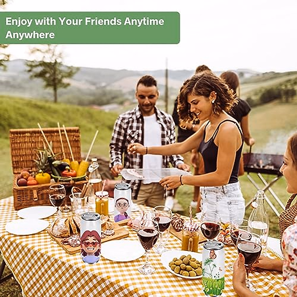 MultiOutools 4 Pack Sublimation Tumblers Blanks Cans, 16oz Stainless Steel Tumbler with Plastic Straw, Double Wall Insulated Beer Cans Cups for Tumbler Heat Press Machine Sublimation Printing