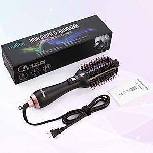 Himimi One-Step Hair Dryer and Hot Air Brush, Professional 4 in 1 Styler Volumizer, Negative Ion Anti-Frizz Blowout for Drying, Straightening, Curling, Salon