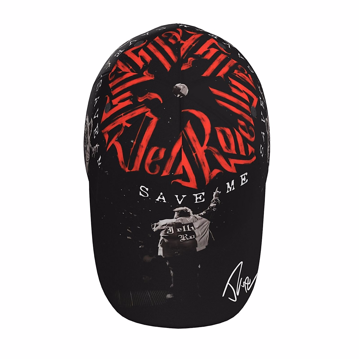 Kingscom Jelly Singer Roll Hat Curved Brim Baseball Cap Adjustable Snapback Cap for Men and Women Black