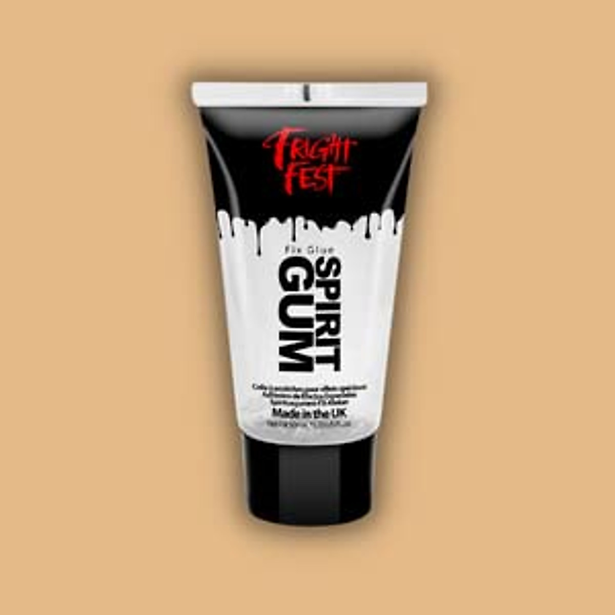 Mastix Spirit Gum Glue Adhesive 50ml Cosmetic Grade by Fright Fest - Fix prosthetic, gems, glitter great glitter tattoo glue, body glue, hair bonding glue, wig glue, make up glue (50ml)