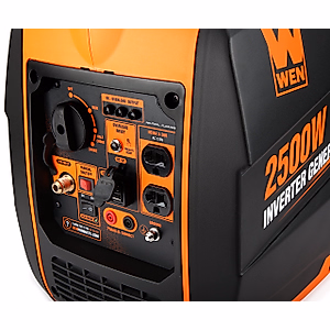 WEN DF250i Super Quiet 2500-Watt Portable Dual Inverter Generator with Fuel Shut-Off, Black