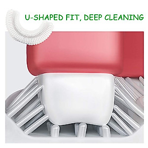 SHNOKER New Toothbrush with U-shaped Food Grade Silicone Brush Head for Kids 2-8 Years Old (Blue, 1Pack)