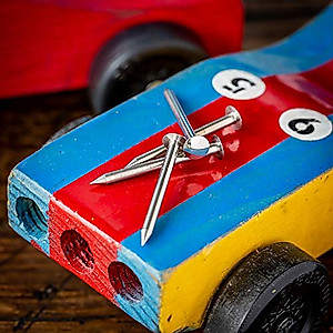 Red Dirt Derby Pinewood Car Precision Machined and Polished Axles (Four Pack) - Engineered with Increased Axle Diameter to Reduce Wheel Wobble thereby Increasing Speed