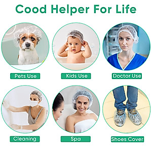 Avando Disposable Shower Caps 200pcs Hair Processing Clear Plastic Caps For Spa Home Use Hotel and Hair Salon Plastic Clear Elastic Bath Cap