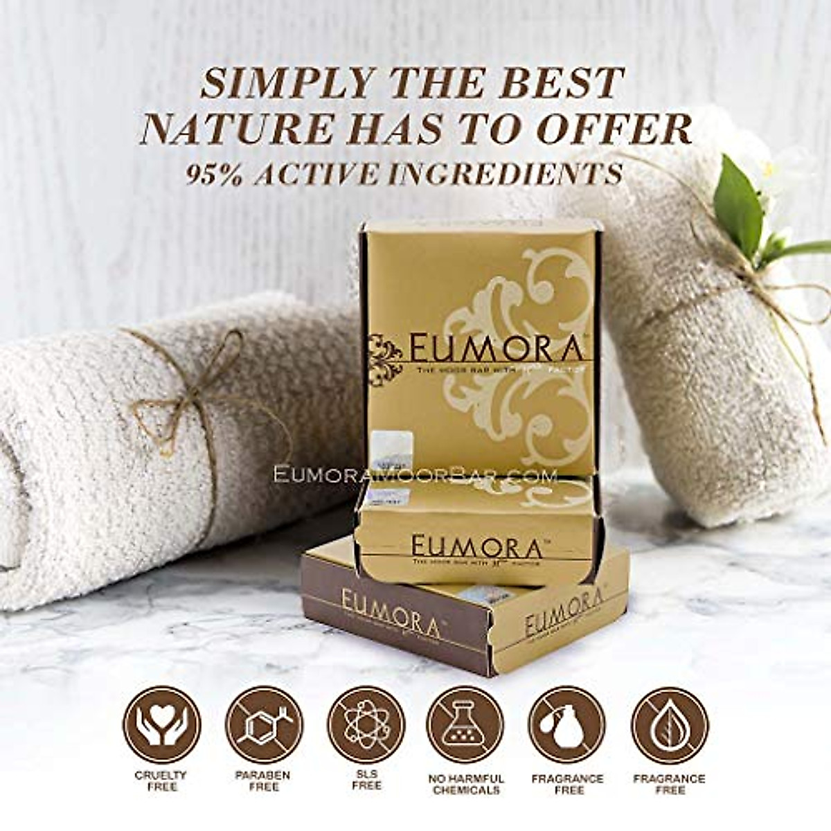 Eumora Classic egA Bar (Box of 4), Facial Cleansing Moor Clay Soap. Organic Face Wash for Anti-Ageing, Wrinkles, Fine Lines, Lifting, Firming. All Natural SLS-Free Face Detox Cleanser for Men, Women.