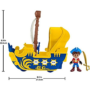 Fisher-Price Santiago of the Seas Preschool Toys Santiago Figure & El Bravo Pirate Ship Set for Pretend Play Ages 3+ Years