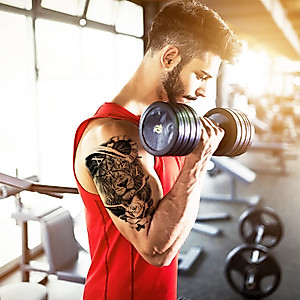 Hotoyannia 82 Sheets Large-Size Black Temporary Tattoos Stickers, Includes 10 Large-Size Fake Tattoos That Look Real and Last Long, Halloween Tattoos Include Wolf Lion Tiger Skeleton Skull Tattoos