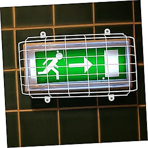 ANDRESLAD 2pcs School Evacuation Sign Safety Sign Wire Guard LED Exit Sign Emergency Light Protector Emergency Signal Damage Stopper Emergency Light Protection Light Covers Guard Iron White