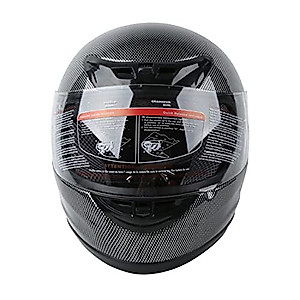 TCT-MOTORPARTS DOT Adult Motocross Helmet Carbon Fiber Flip Up Full Face Motorcycle Street Black Helmet for Women Men (Adult, Small)