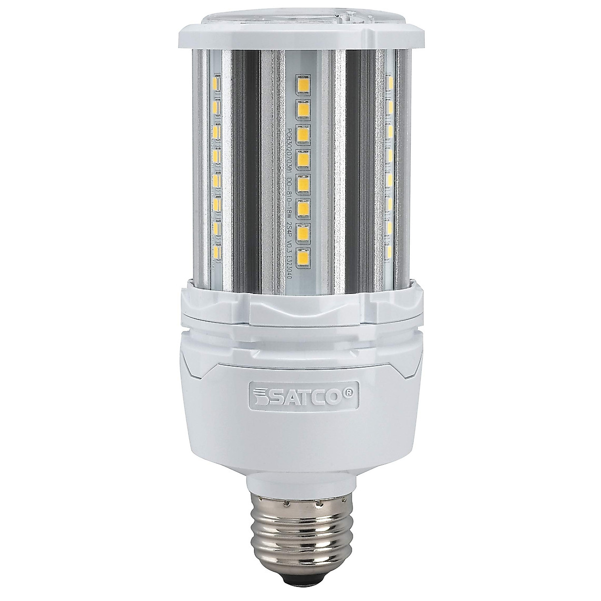 Satco S39390 Hi-Pro Omni-Directional High-Lumen LED Corncob Lamp, HID-Replacement, Industrial and Commercial Application, 100-277V, 5000K, 18 Watts