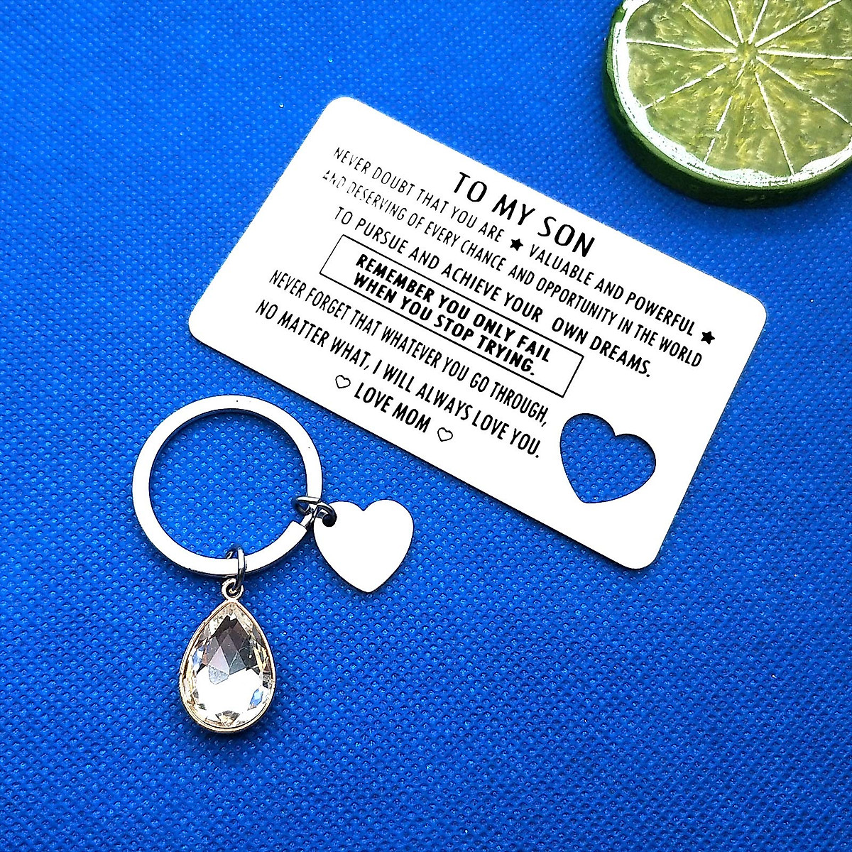 Engraved Wallet Insert Card for Son from Mom, Inspirational Gifts for Son, Son Wallet Card Gifts, Stainless Steel Son Birthday Card, Graduation Gifts Christmas Deployment Gifts for Son