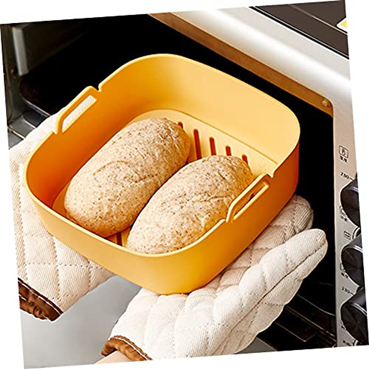 Housoutil Air Fryer Pad Silicone Oven Liner Home Fryer Air Fryer Oven Pan Air Fryer Inserts Pads Oven Air Fryer Basket Air Fryer Cooking Pot Silicone Pot Silicone Baking Pot Baking Liners