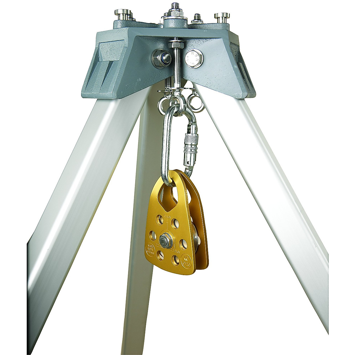 3M Protecta PRO AK020A1 Confined Space Pulley For Tripod, With Self Closing/Locking Carabiner, Fits Up To 1/2-Inch Lifelines, Gold