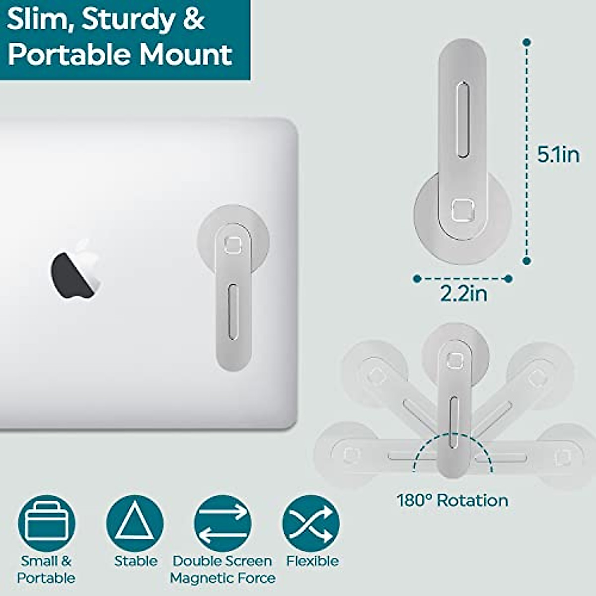 iPhone MacBook Holder, Foldable Cell Phone Holder for Laptop, Adjustable Phone for Laptop, Slim & Portable Lightweight Laptop Extension Phone Holder, Edge Mount for MacBook