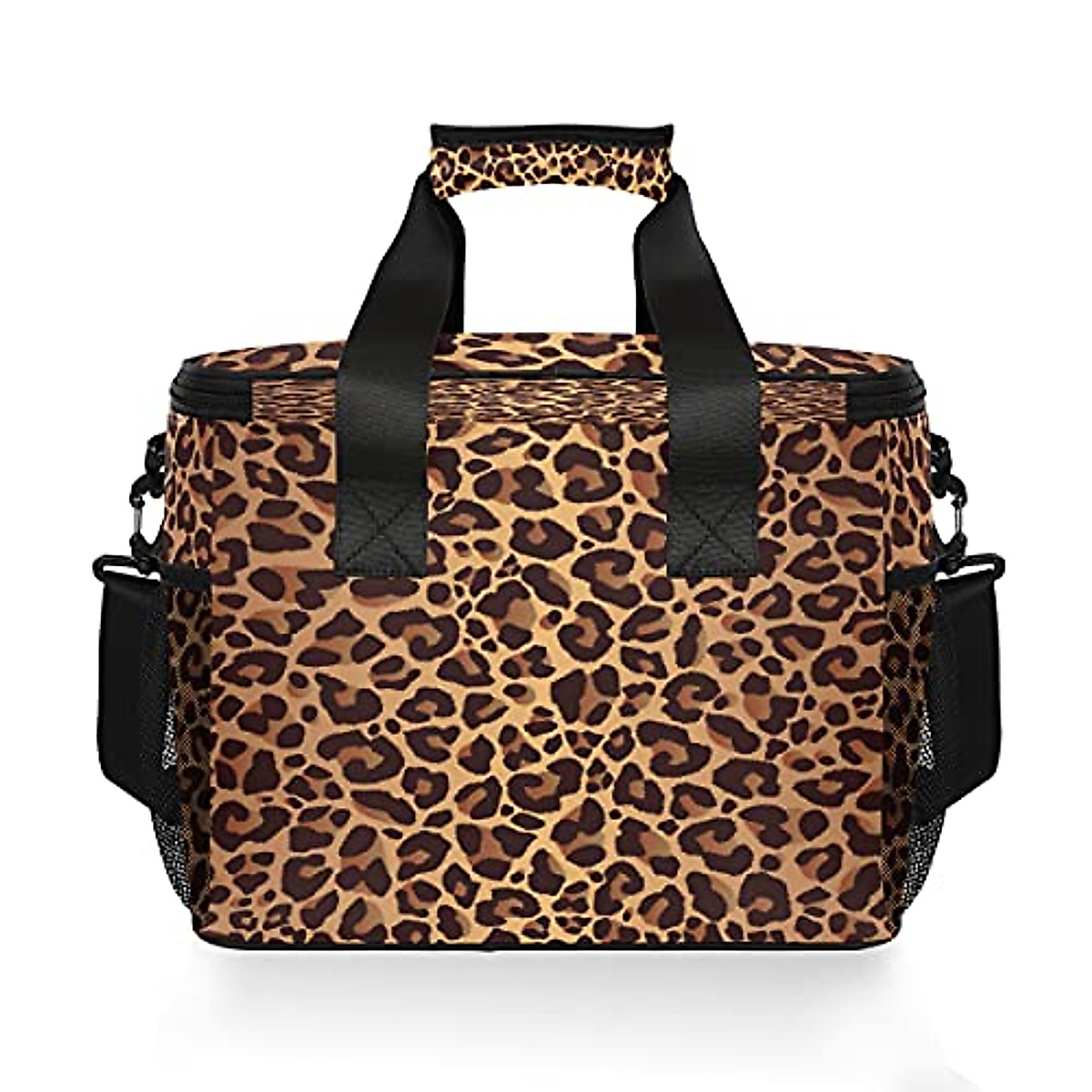 HMZXZ Large Cooler Lunch Bag Animal Leopard Skin Pattern 24-Can (15L) Insulated Lunch Box Soft Leakproof Cooler Cooling Tote Bag for Adult Men Women Camping, Picnic, BBQ, 30.5x22x25.5cm
