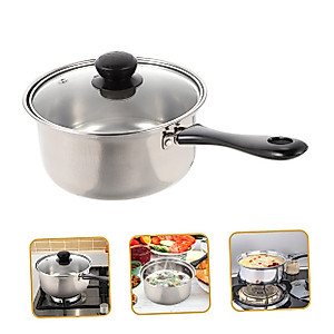 Angoily Single Handle Small Stainless Steel Sauce Pan Single Handle Pot with Lid Single Handle Soup Pot Small Soup Pot Cooking Soup Pot Cooking Saucepan Small Milk Saucepan