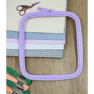 4Pcs Embroidery Hoops, Set of High Quality Cross Stitch Hoops, Needlework Hoop, Stitching Hoops (Purple)