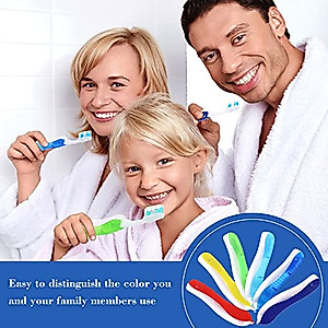 6 Pieces Travel Toothbrushes Folding Portable Toothbrush Foldable Toothbrush Collapsable Backpacking Toothbrush Fold up Toothbrush with Built in Cover for Women Men Kid Camping Hiking Travel, 6 Colors