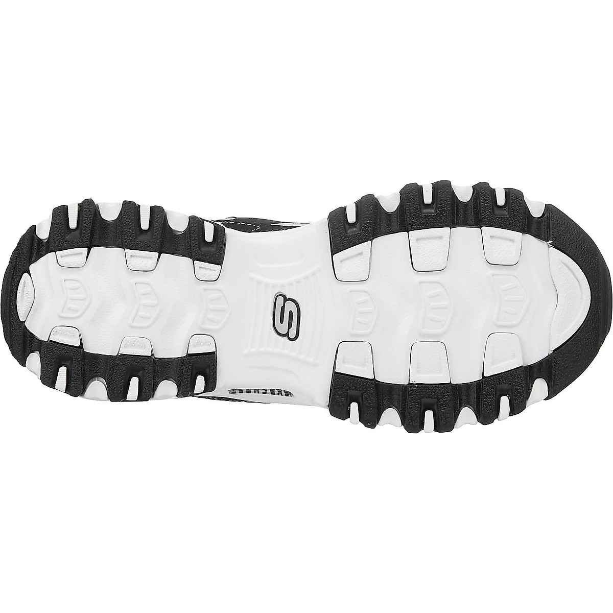 Skechers Sport Women's D'Lites Memory Foam Lace-up Sneaker,Biggest Fan Black/White,6 M US