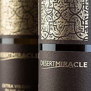 Desert Miracle Cold Pressed Polyphenol Rich Moroccan Olive Oil, First Cold Pressed EVOO From Morocco, Extra Virgin Organic Olive Oil, Gold Medals Awards Winning Olive Oil,Kosher for Passover, 500 mL