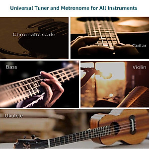 Wegrower Metronome Tuner, Rechargeable 3 In 1 Digital Metronome Tuner Tone Generator for Guitar, Bass, Violin, Ukulele and Chromatic,Clarinet, Trumpet, Flute, Tuners for All Instruments