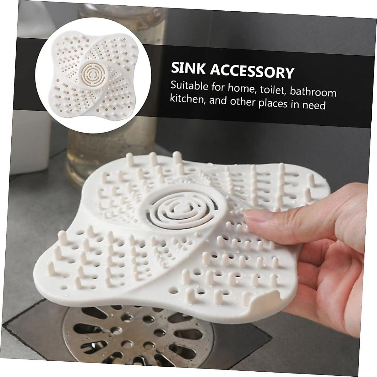 FUDGIO 4pcs Sink Filter Kitchen Sink Covers Draining Meshes Bathtub Drain Strainer Bath Drain Cover Silicone Drain Cover Bathtub Stickers Sink Accessory Kitchen Sink Filter Floor Drain