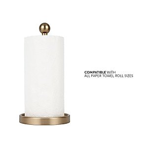 Ivilon Countertop Paper Towel Holder - Modern Sleek Ball Minimalist Design - Color Warm Gold
