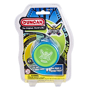 Duncan Toys Butterfly XT Yo-Yo with String, Ball Bearing Axle and Plastic Body, String Trick Yo-Yo, Blue with Green Cap