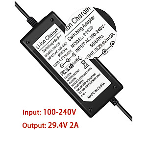 Suptopone 29.4V 2A Fast Battery Charger(3 Plugs), Universal Battery Replacement Charger for 25.2V Li-Batteries
