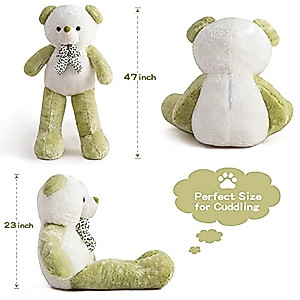 ZGXIONG Giant Teddy Bear Large Stuffed Animals Big Teddy Bear 4 Feet Giant Stuffed Animals Large Teddy Bear Stuffed Animal Giant Plush Toys Big Bear Big Stuffed Animals Gifts for Women 47 Inch Green