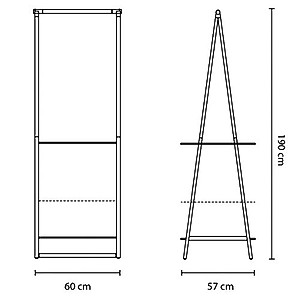 Brabantia - Linn Clothes Rack - Multi-Functional - Space Saver - Adjustable Shelves - Wardrobe Hanging - Drying Rack - Freestanding - Stable - White - Small