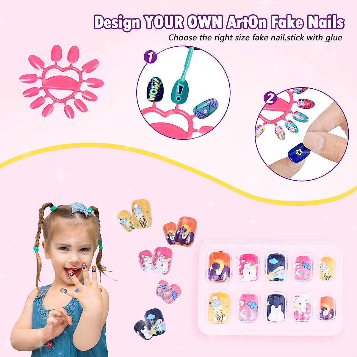 Kids Nail Polish Set for Girls - Nail Art Kit for kids Ages 7-12 - Girls Toys 8-10 - Non Toxic Nail Polish, Girls stuff for Spa,Manicure,Birthday Gifts Toys for Girls Age 6 7 8 9 10 12 Years