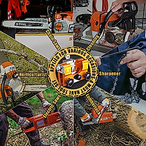 STSVA Chainsaw Sharpener, Hand-Cranked Chainsaw Sharpening Jig Kit with Carrying Bag and Cleaning Brush, Suitable for All Kinds of Chain Saws and Electric Saws, Keep Your Chain Saw in Top Shape